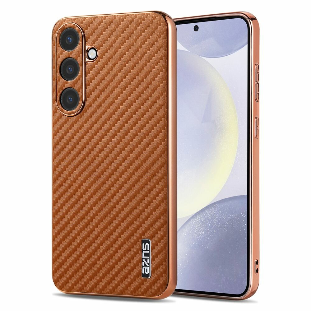 Чехол Samsung Galaxy S23 Plus / S23+ Узор из углеродного волокна с гальваническим покрытием безеля