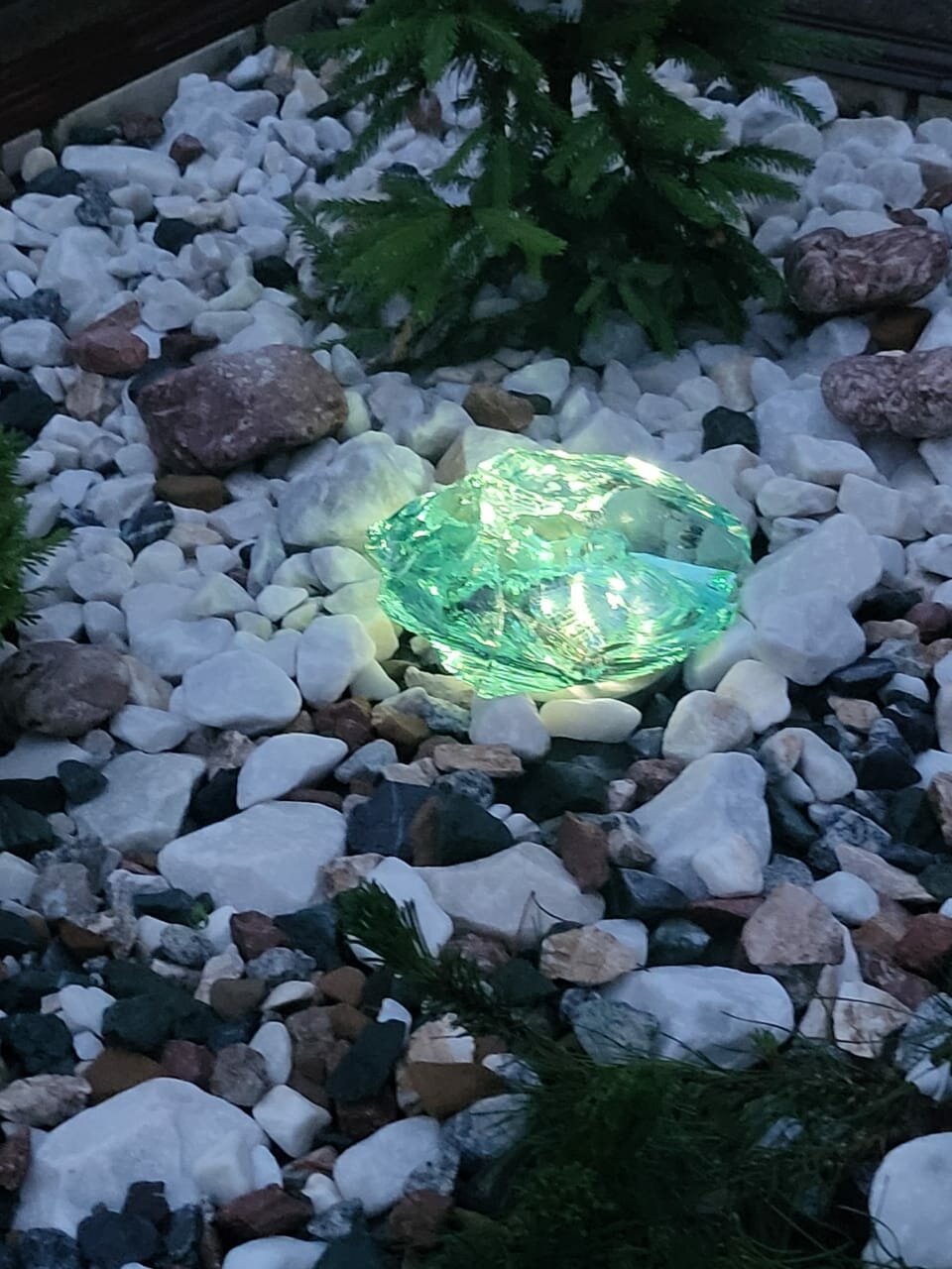 Стеклянный камень "Лазурная бирюза", с подсветкой, от 2 до 3 кг