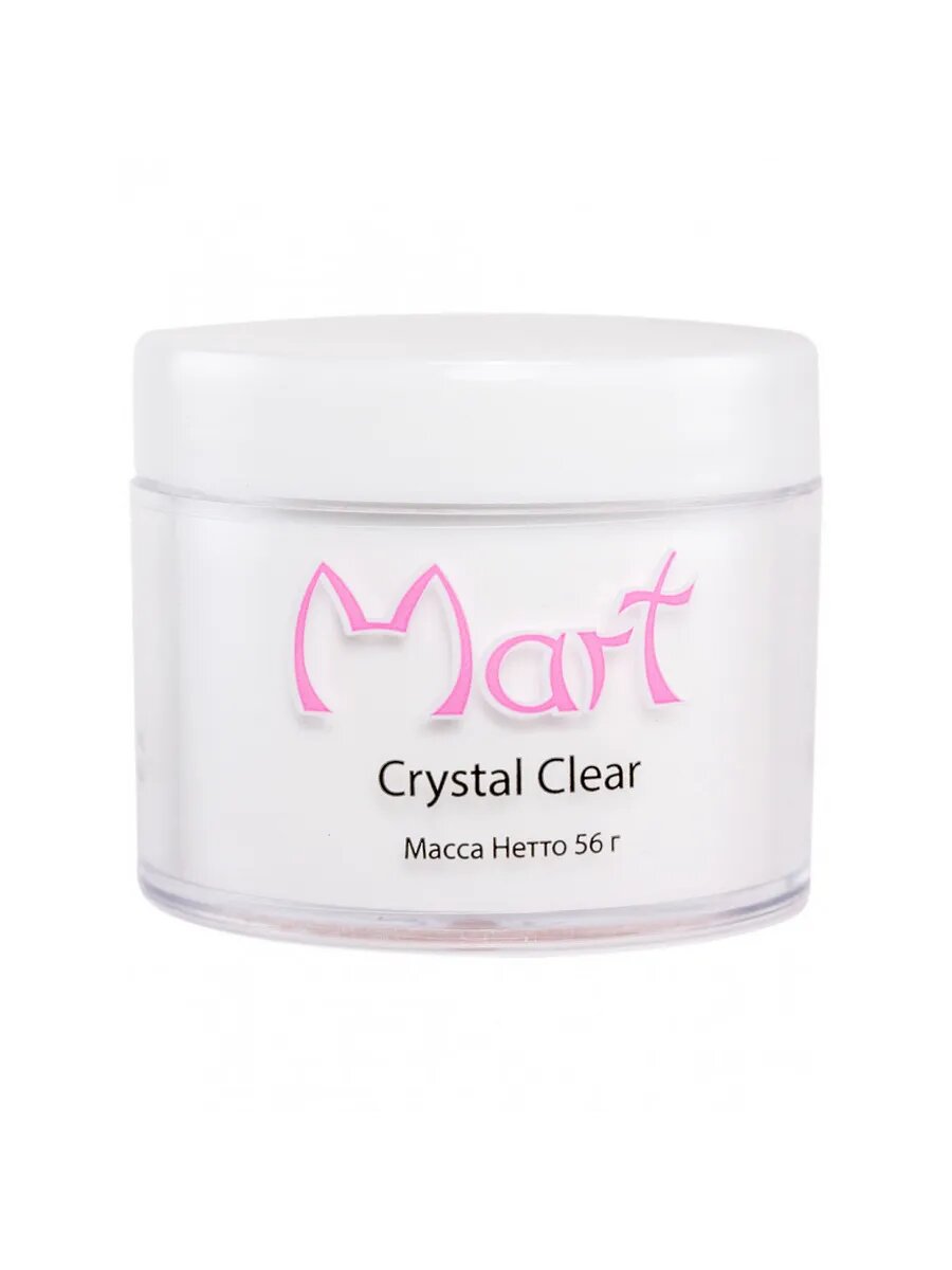 Базовая гель-пудра Mart Crystal Clear, прозрачная, дип пудра без УФ, 56 г