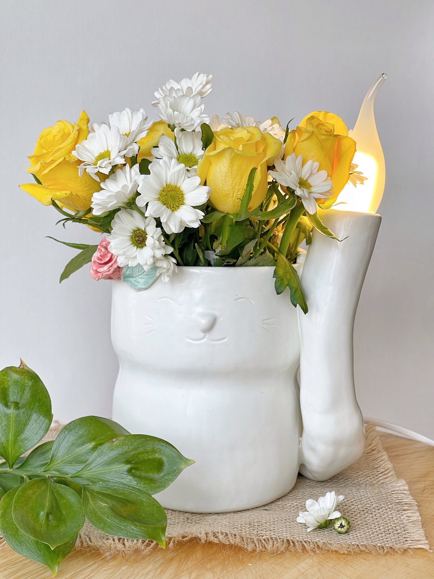 Светильник / настольная ваза интерьная декоративная ручной работы. Керамика