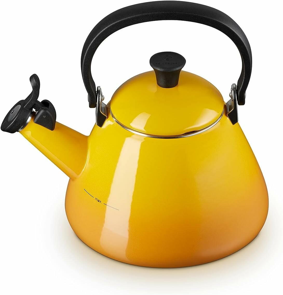 Традиционный чайник Le Creuset со свистком, объём 1,6 л, из эмалированной стали/фенола, цвет желтый 40101026720000