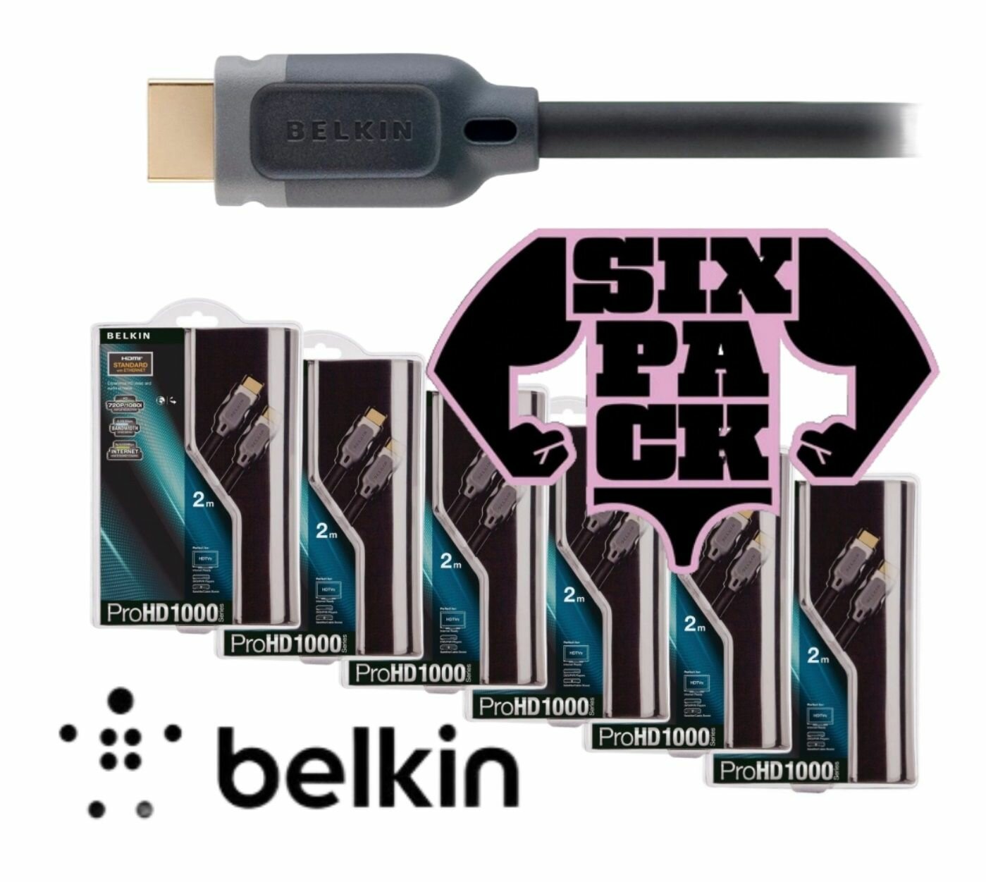 Высокоскоростной HDMI кабель Belkin ProHD1000 2 метра (6 штук) AV10000qp2M/6