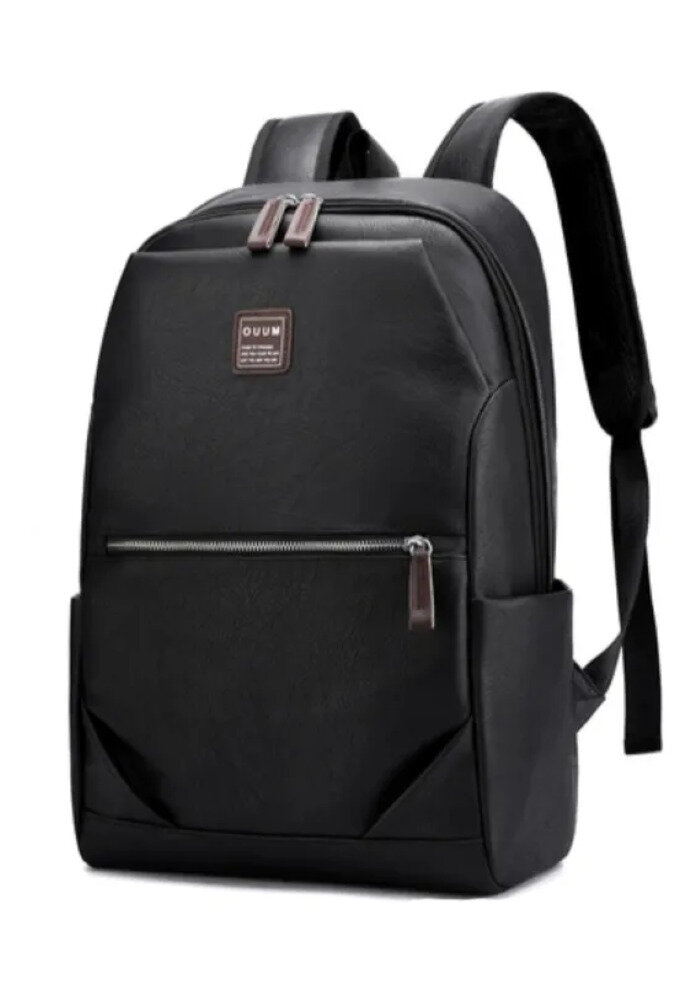 Рюкзак мужской из качественного заменителя кожи, черный. GARDEN PLAST-68-JIANG