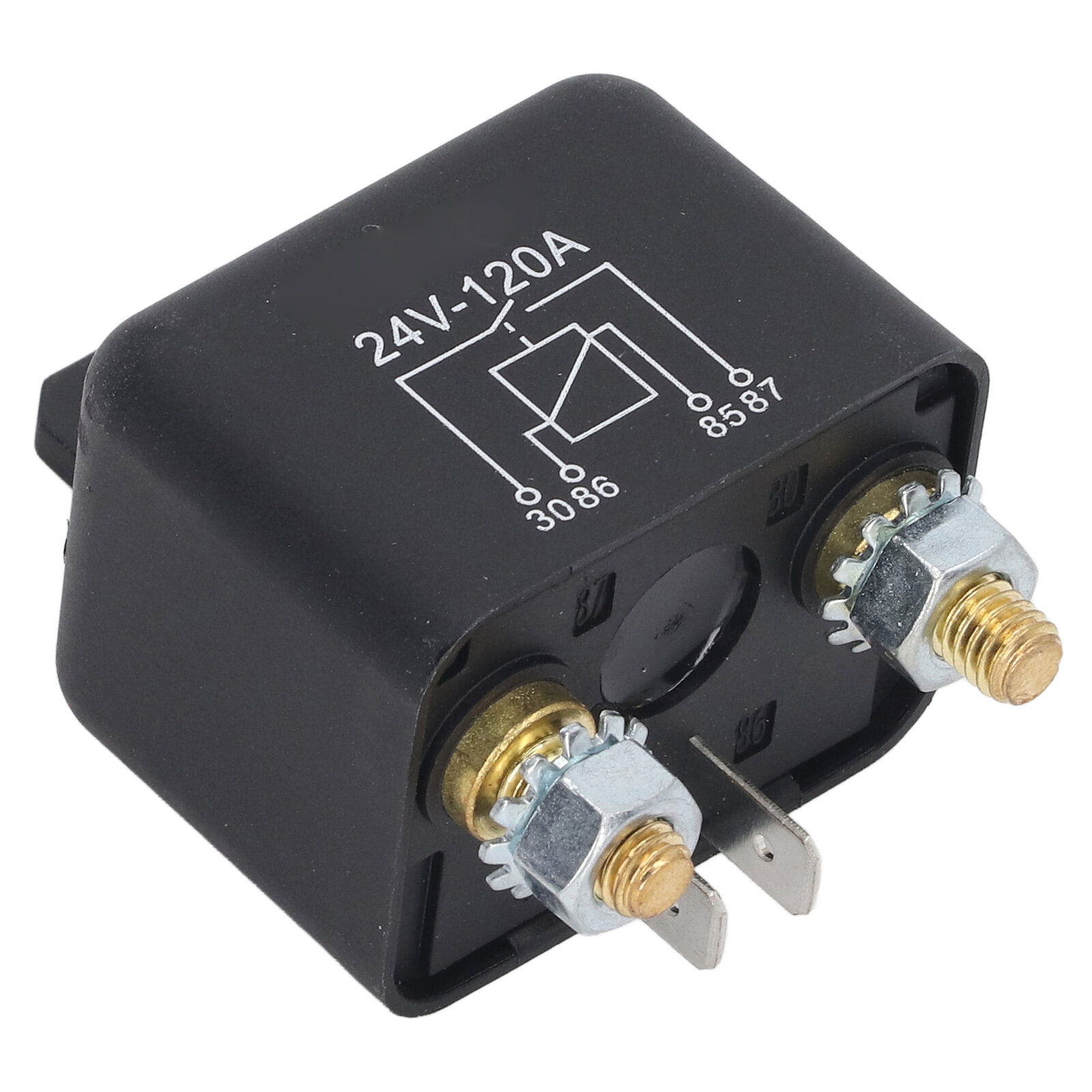 Соленоидное реле стартера, латунная катушка, быстрый запуск двигателя, сильная мощность, 4-контактное автомобильное реле стартера, 120 А, 24 В