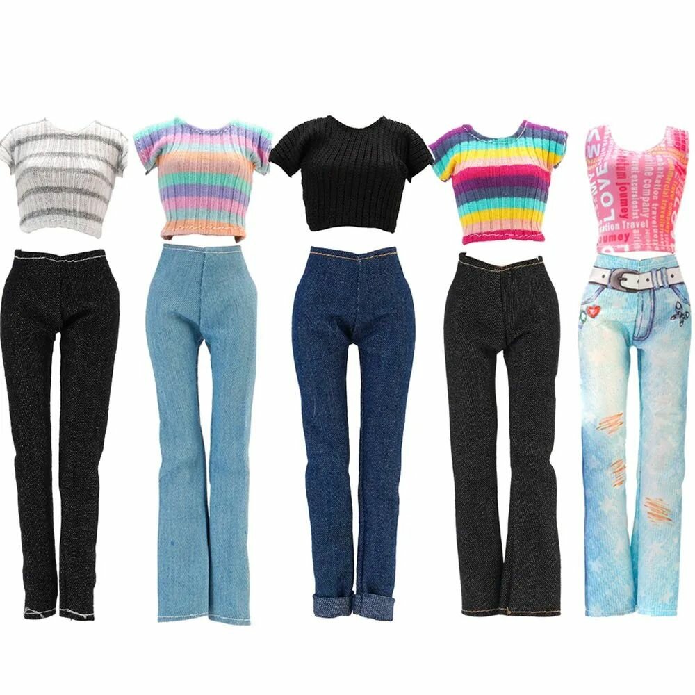 5 Комплектов Модной Кукольной Одежды для куклы Барби