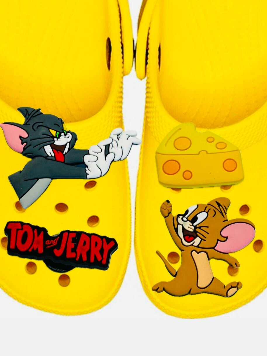 Джибитсы для Crocs набор Том и Джери 4 шт Украшения для обуви Клипсы для Сабо