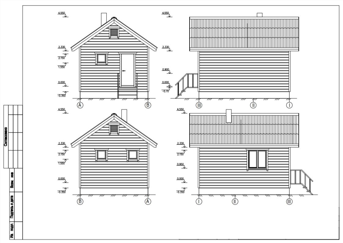 Проект стадии АС-Р каркасной бани КБ-21 "Болдино"