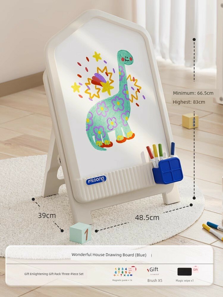 Синяя магнитная доска Wonder House для детей, с легко стираемой поверхностью и подставкой, 12x10 дюймов, идеальный