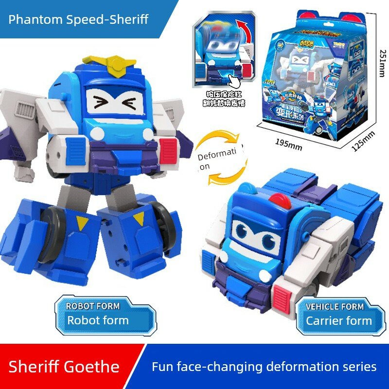Игрушечный трансформируемый робот Bluey Space Adventure: Шеф Го с функцией смены лица, детская игрушка