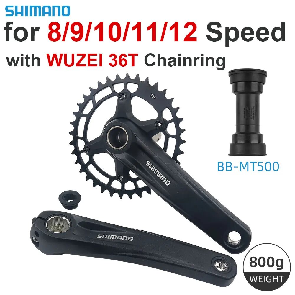 Шатуны Shimano Deore SLX MT510 170 мм 10-12 скоростей WUZEI 36T MT500