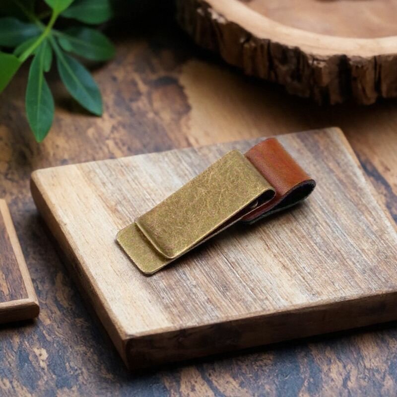Кожаный клип для ручки с латунными элементами, держатель для блокнота, папки и журнала, аксессуары для письма, канцелярские товары