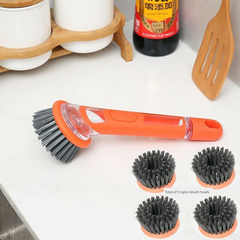 Кухонная щетка с длинной ручкой для мытья посуды, автоматическое дозирование жидкости, щетка для мытья посуды, бытовая