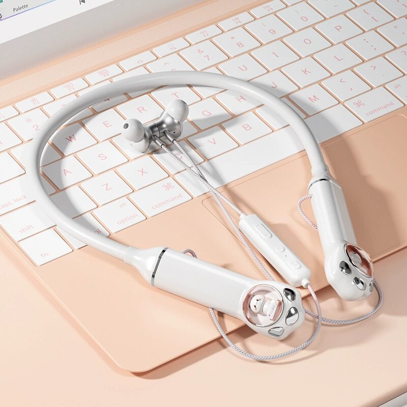 Космическая капсула Нейкбанд Беспроводные Bluetooth Наушники Белый для спорта и игр, удобная посадка, долгий срок службы