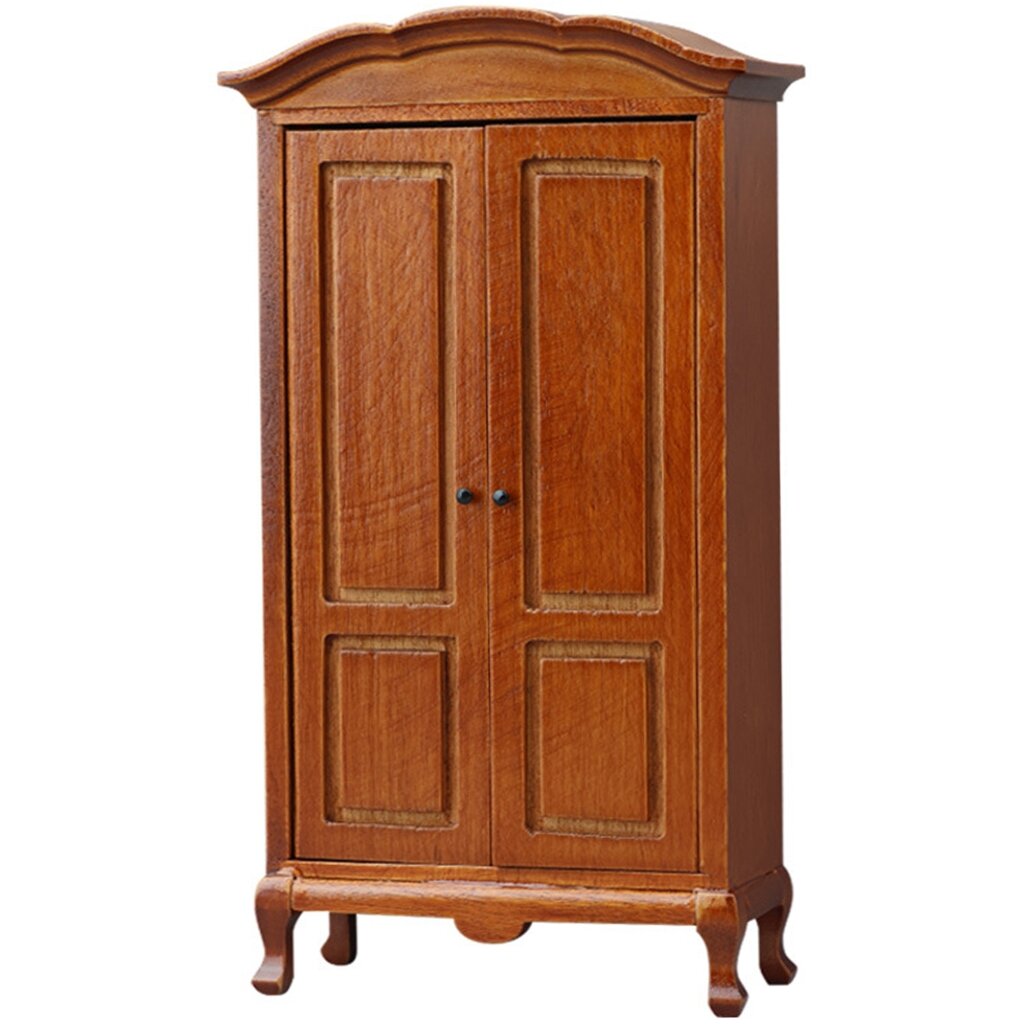 Миниатюрная Деревянная Модель Шкафа Ручной Работы В Масштабе 1/12, Фигурка Для Аксессуаров Кукольного Домика С Детализированной Функциональной Дверцей