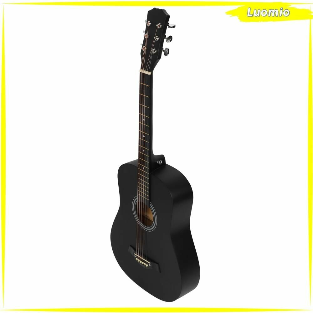 Акустическая гитара 38 дюймов, черная матовая, для начинающих и взрослых