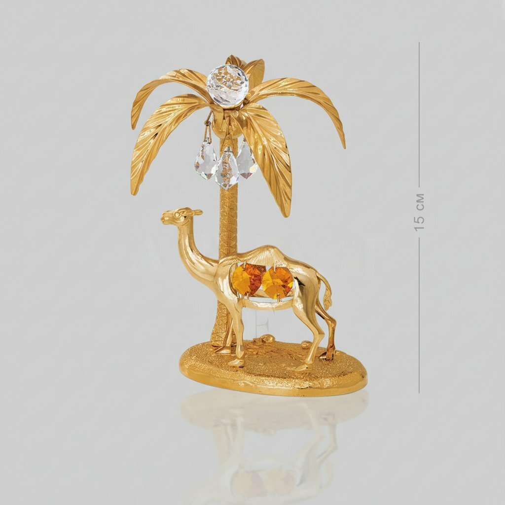 Фигурка Верблюд с пальмой с цв. кр. AR-4190/1 Crystal Temptations США Металл, кристалл
