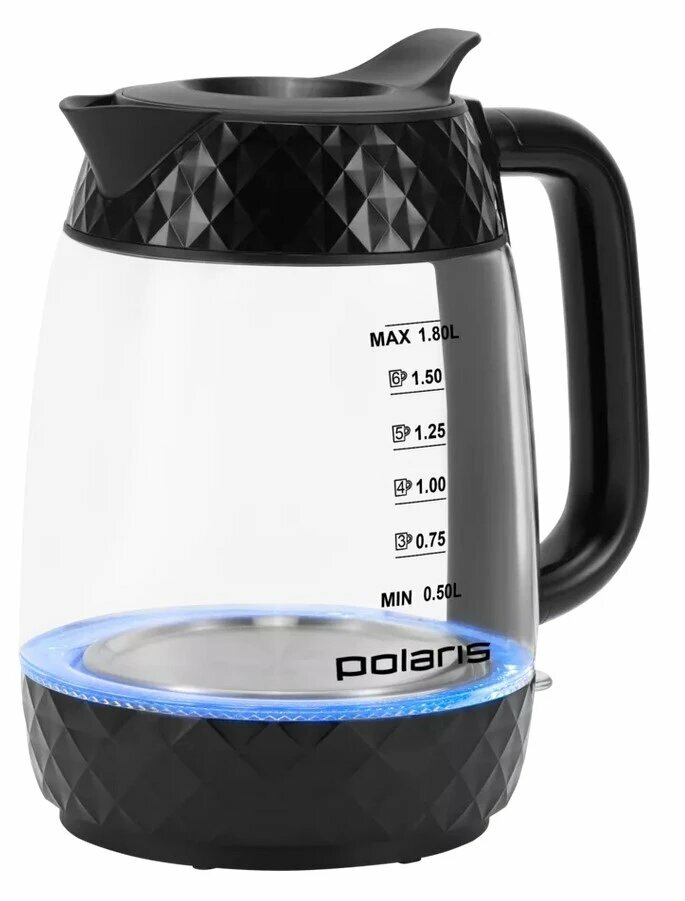 Электрочайник Polaris PWK 1809CGL, Water Way Pro, черный, 1,3кг
