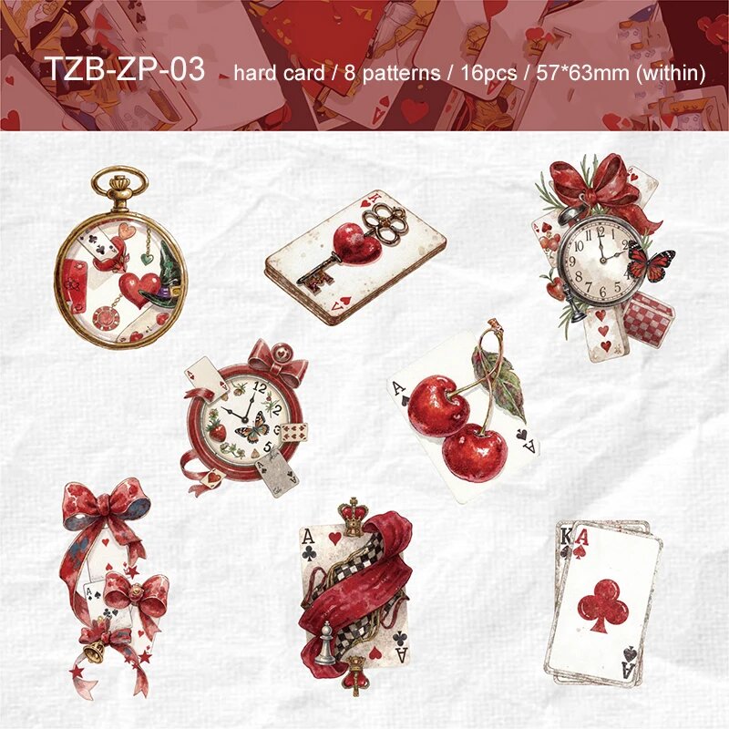 Стикеры для скрапбукинга TZB-ZP-03, 16 шт, бордовый