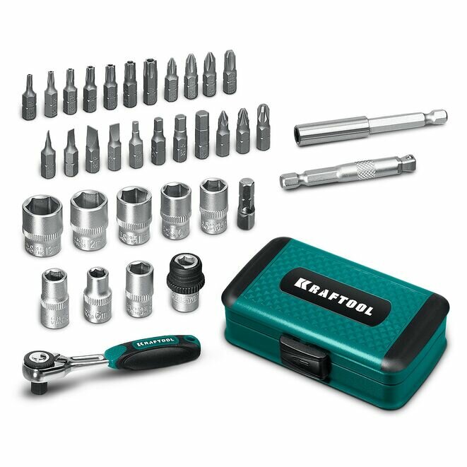 KRAFTOOL X-Drive 35, универсальный набор инструмента 1/4" 35 предм. (27974)