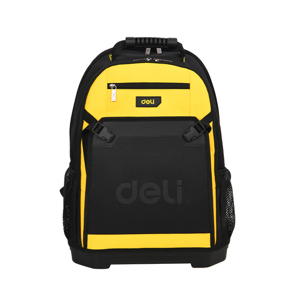 Ящики и сумки для инструментов Deli Рюкзак для инструментов с жестким пластиковым дном Deli DL586122 350х200х470мм, 3 отделения, 10 карманов, ткань Oxford 600D уц-3-1