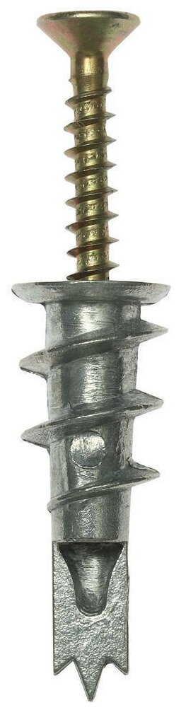 Дюбели металлические ЗУБР дрива, 33 мм, 3 шт, со сверлом для гипсокартона с саморезом 4-301286