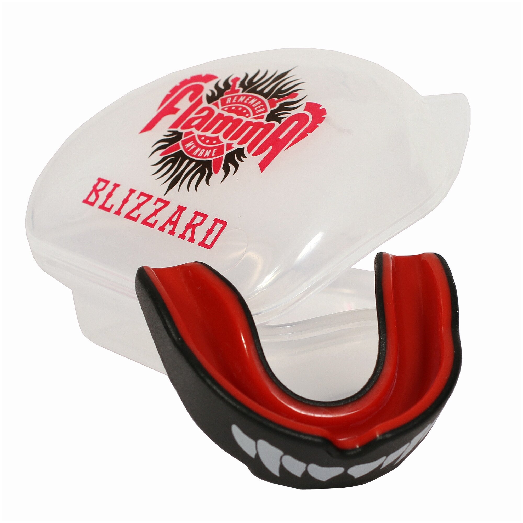 Защита рта ( капа) Flamma "Blizzard", детская, черная/красная, гель/резина