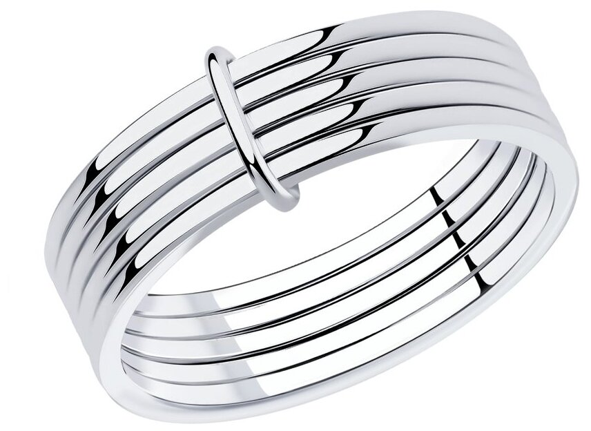 Кольцо, серебро, 925 проба, родирование