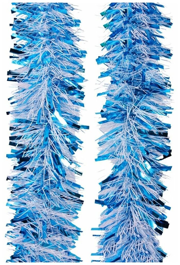 Мишура морозко, 95 мм х 2 м, цвет - голубой с белым, MOROZCO M0808