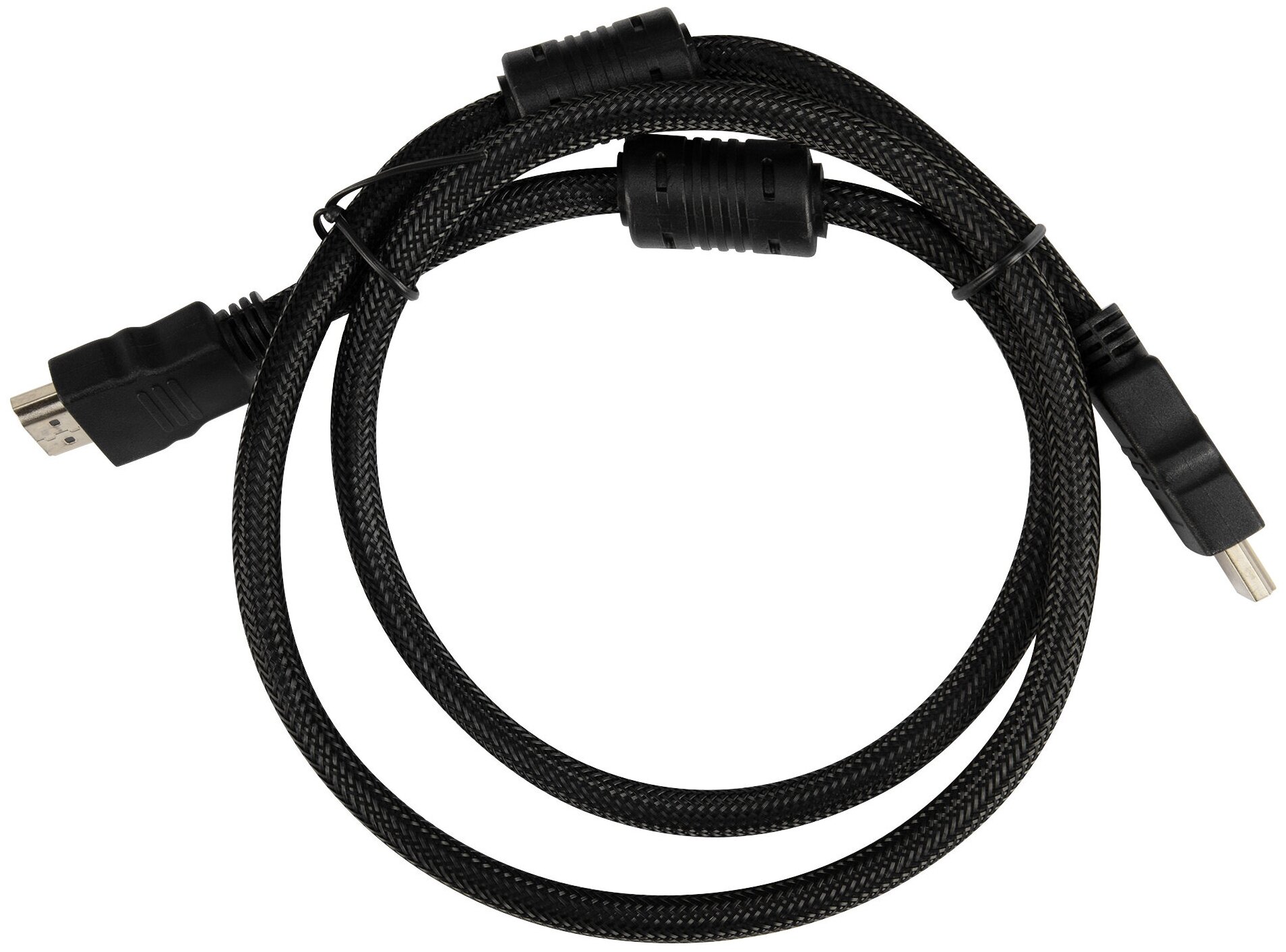 Кабель аудио-видео Buro HDMI (m)/HDMI (m) 1м. Ферритовые кольца Позолоченные контакты черный (HDMI-V1.4-1MC)