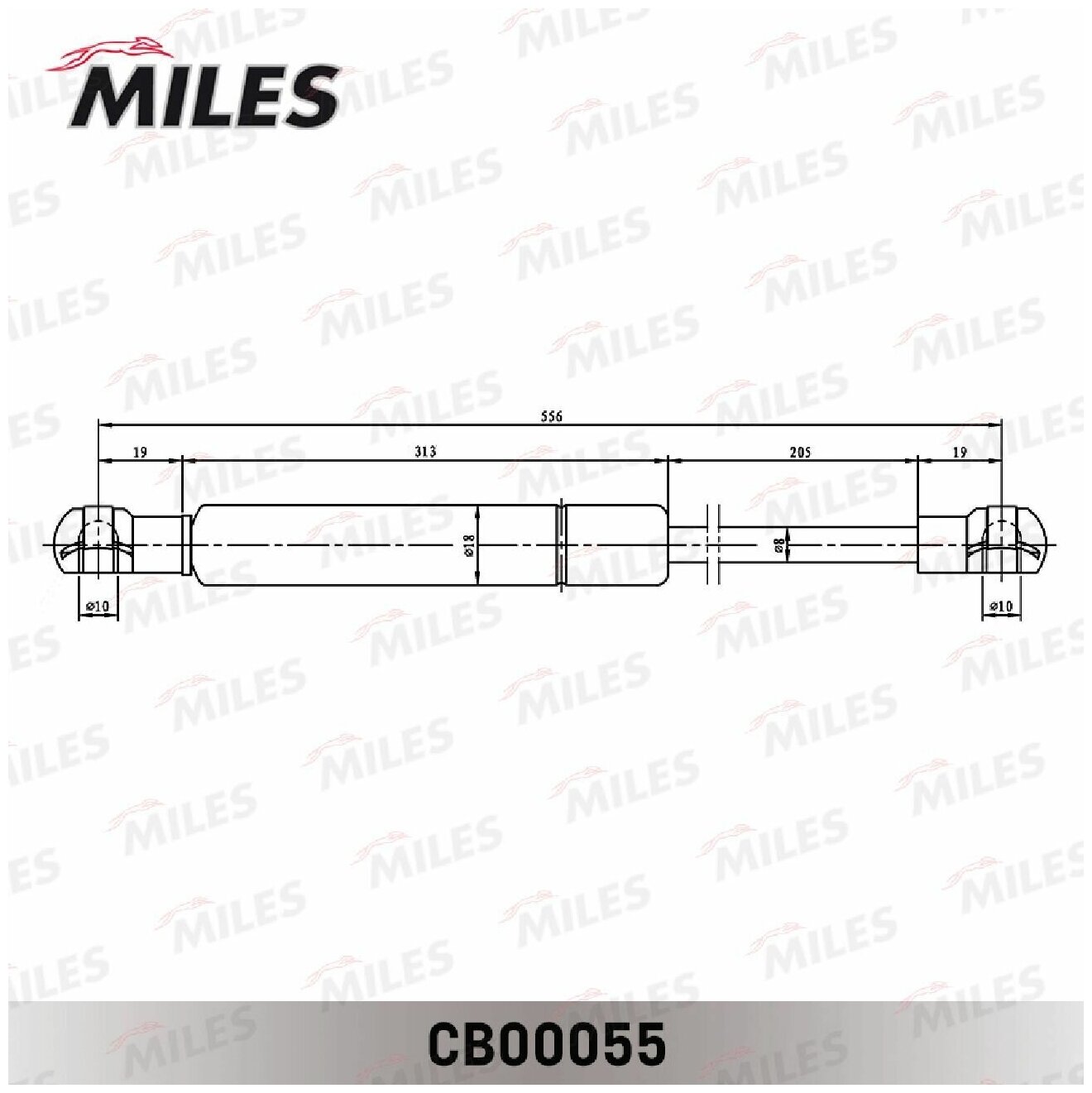 Упор газовый кр. багажника FORD FUSION универсал 02-, MILES CB00055