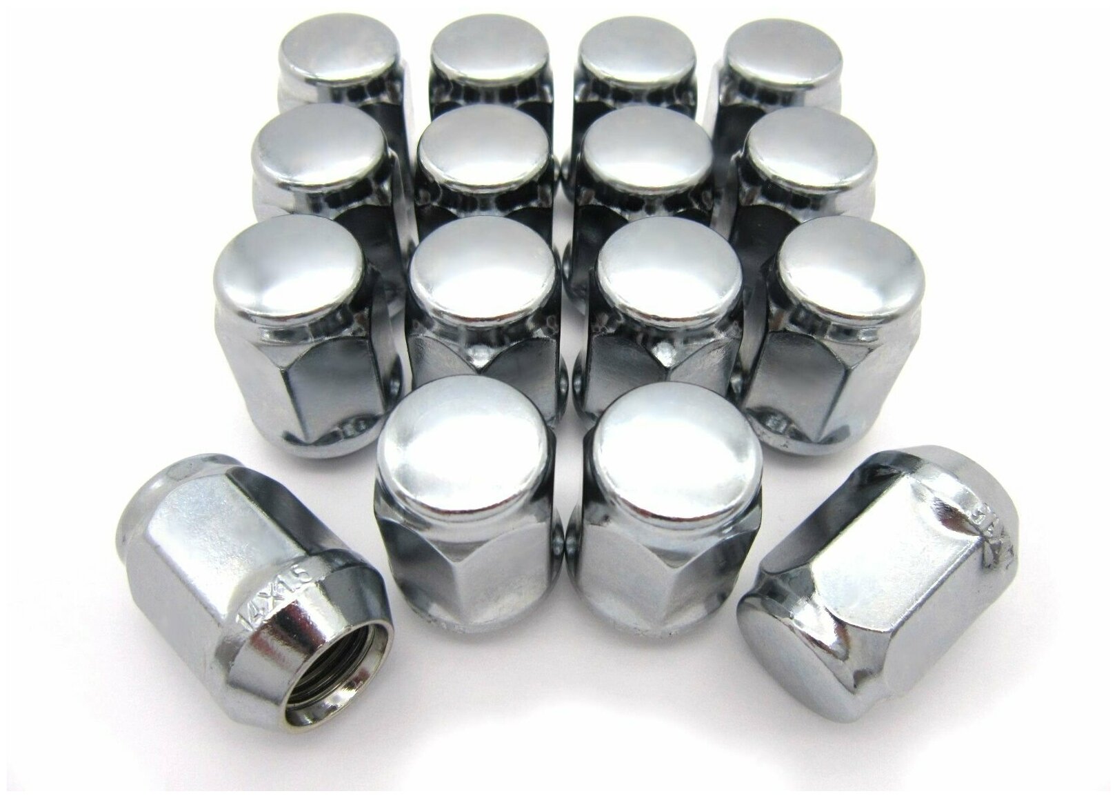 Гайки колесные М14Х1,5 под ключ 21 мм высота 35 мм конус с выступом закрытые 16 шт.