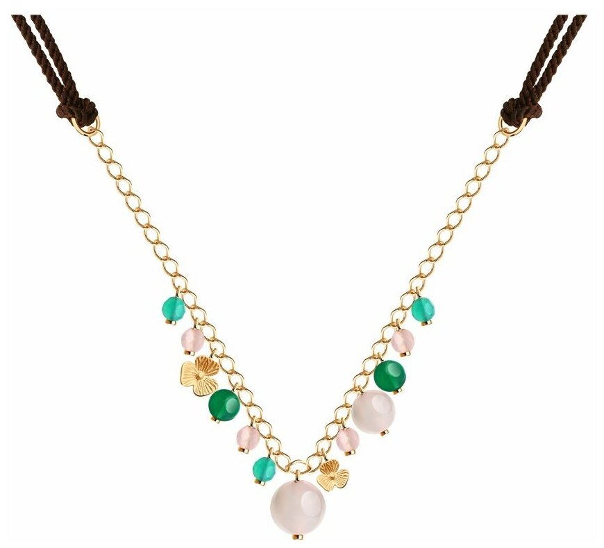 Колье, серебро, 925 проба, агат