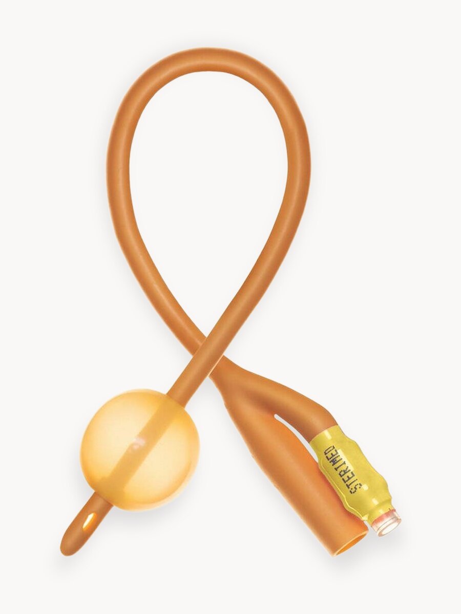 Катетер фолея Sterimed, 2-х ходовой, размер СН 20, длина 40 см (желтый)