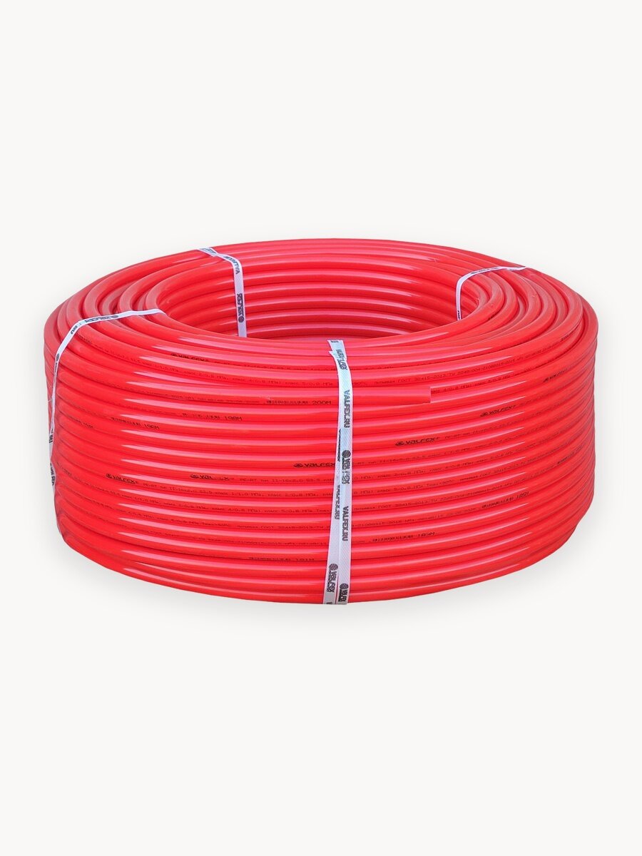 Труба теплого пола PE-RT 1.6х2.0мм, длина 400м, из термостойкого полиэтилена, "VALFEX", красная