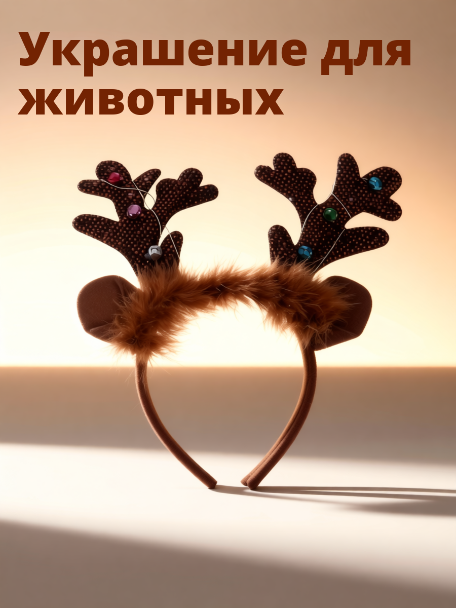 Светящийся Головной Ободок Для Собак В Форме Оленьих Рогов Для Рождества 28X13X0 5Cm