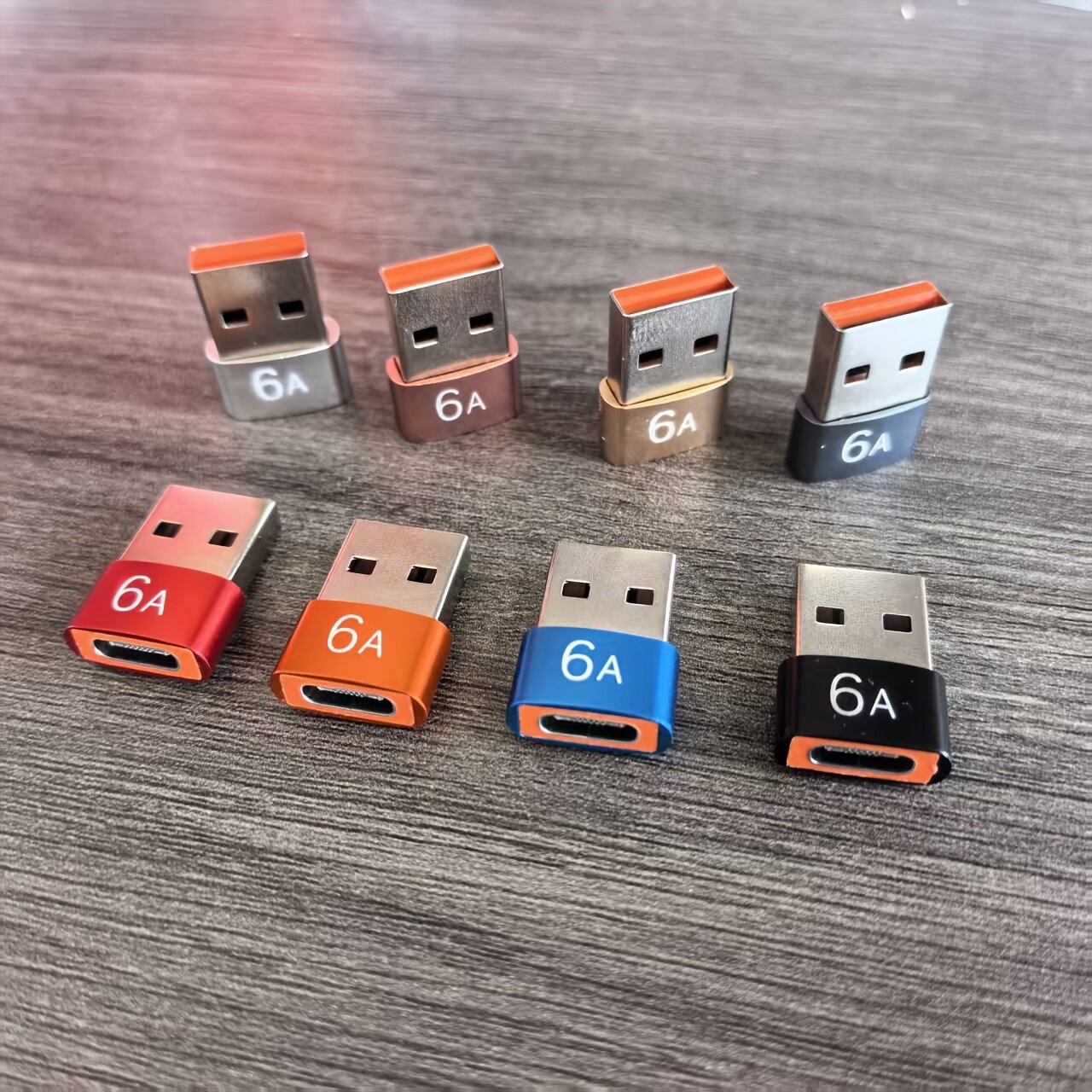 Переходник Type-C на USB, компактный адаптер для простой зарядки и подключения флеш-накопителей, совместим со смартфонами, планшетами и компьютерами, набор из 8 шт, смешанные цвета
