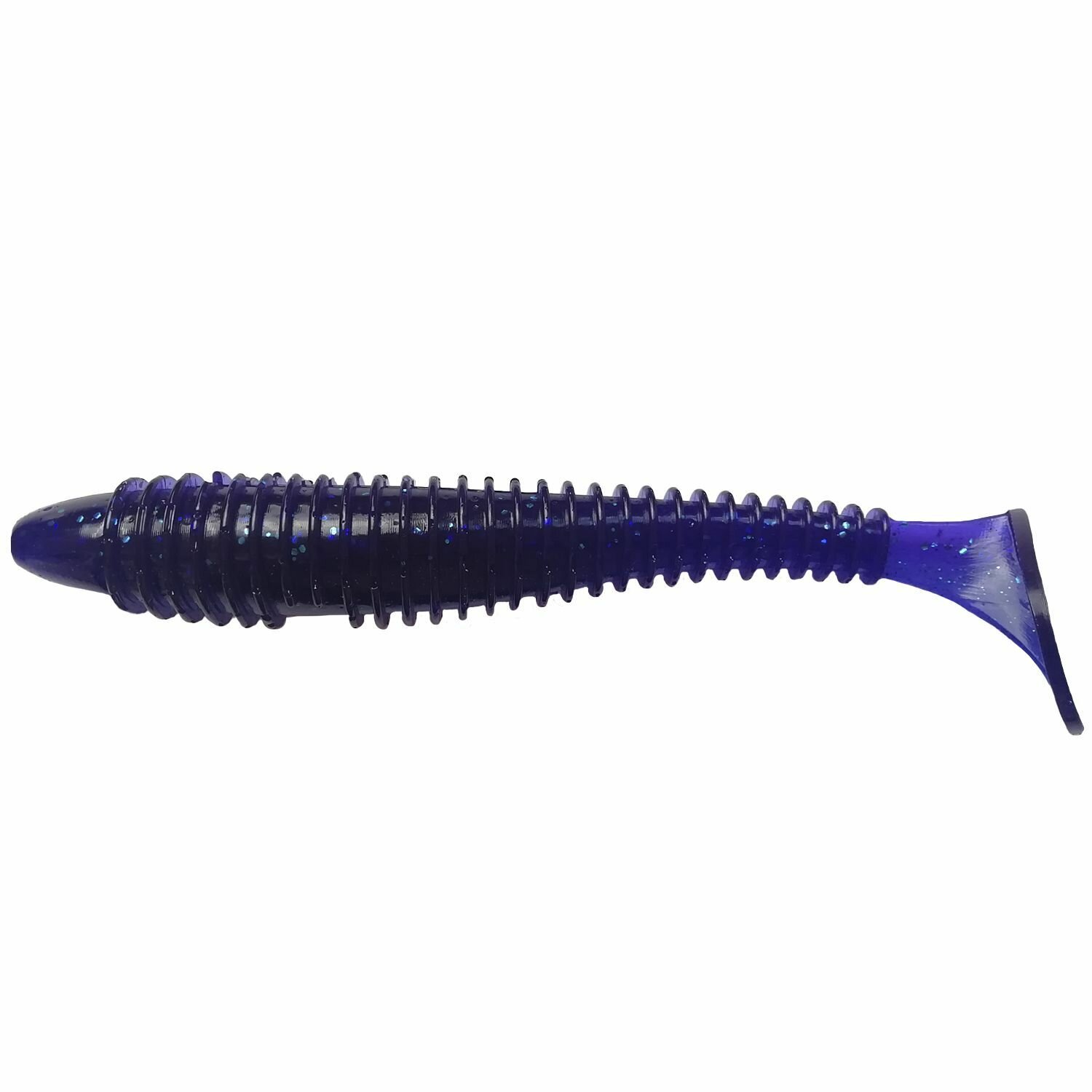 Мягкая Силиконовая приманка Ribbed Worm FAT 200 мм, Фиолетовый/Violet , 1 шт.