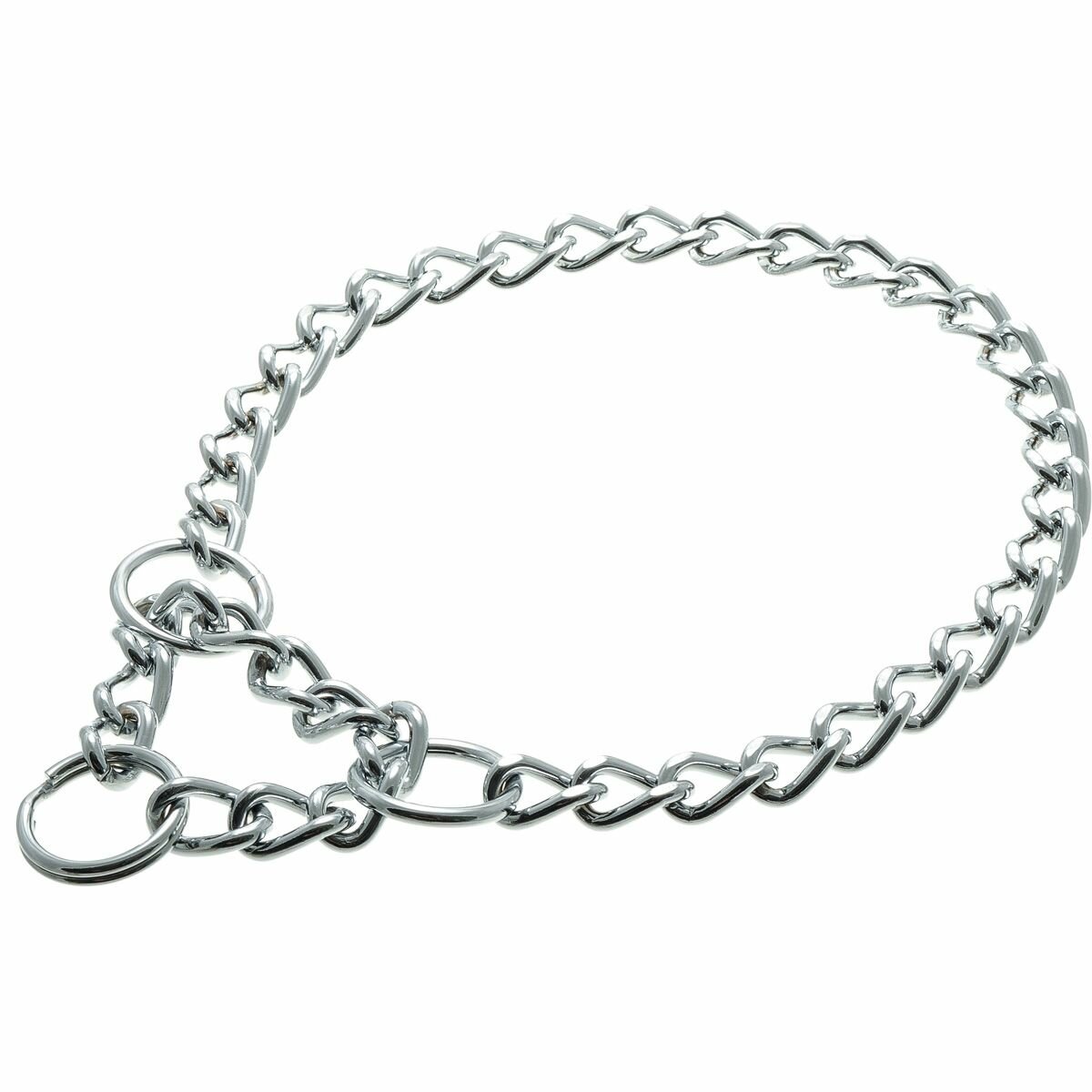 Ошейник полуудавка цепочка однорядная для собак крупных и средних пород грань 4,0 мм, обхват шеи до 60 см, Zoo One