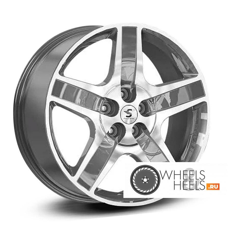Диск Premium Series КР008 Jetour X90 Plus 20x8.5 5x108 et43 dia60.1 Графитовый глянцевый с полированной лицевой поверхно