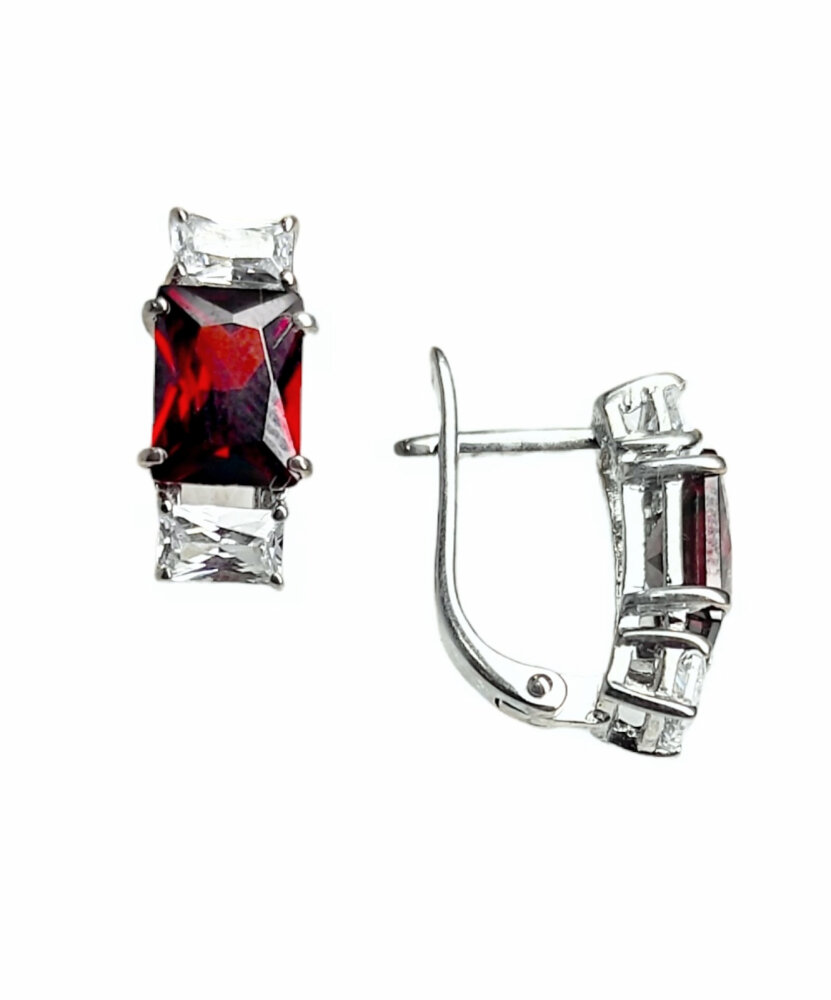 Серьги, серебро, 925 проба, фианит