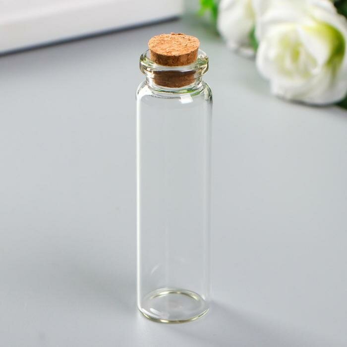 Декор для творчества стекло "Бутылочка с пробкой", 20 мл, 8х2,2х2,2 см (12 шт)