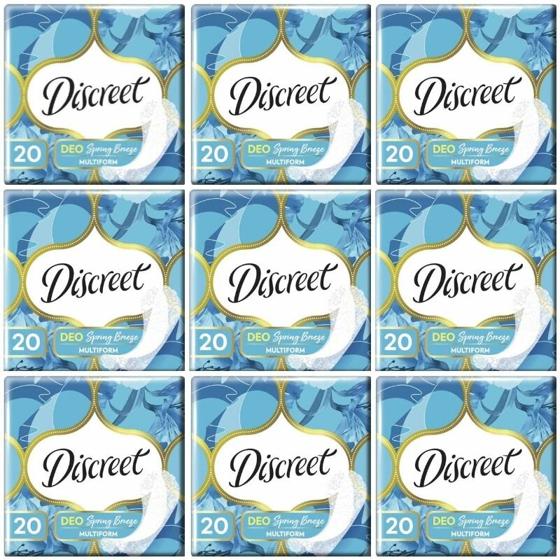 Discreet Прокладки ежедневные Discreet Deo Ocean Breeze Single, в упаковке 20шт, 9уп