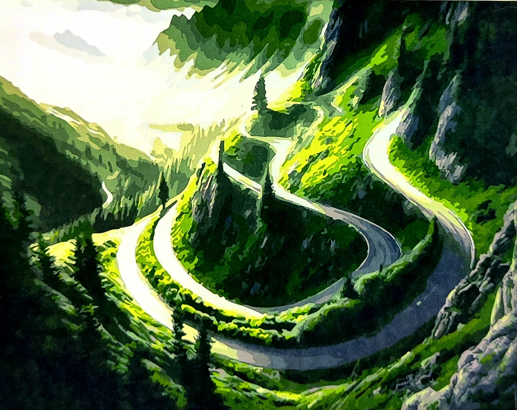 Картина Paintboy "Зимний горный пейзаж", 40x50см, холст, акрил, 26 цветов