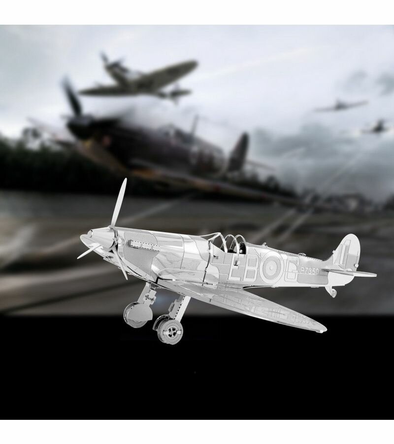 Металлический конструктор / 3D конструктор / Сборная модель 3D Metal Model Истребитель Супермарин Спитфайтер