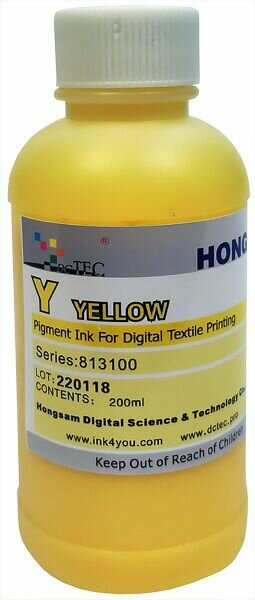 Чернила DCTec текстильные DTG Y718A Yellow (желтый) 200 мл