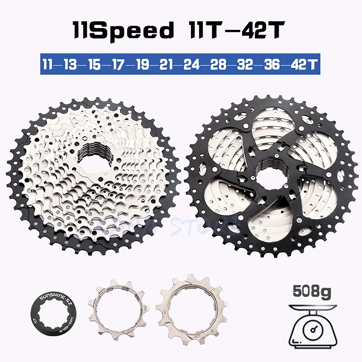SUNSHINE MTB кассета 8/9/10/11/12 скоростей 36-52T алюминиевая 11 Speed 11-42T