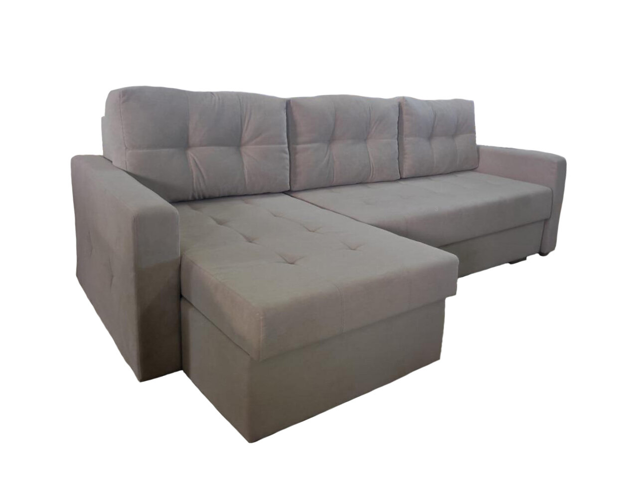 Диван угловой Грейс 254 х 143 х 90 - цвет Бежевый EVA 08 - Бремен