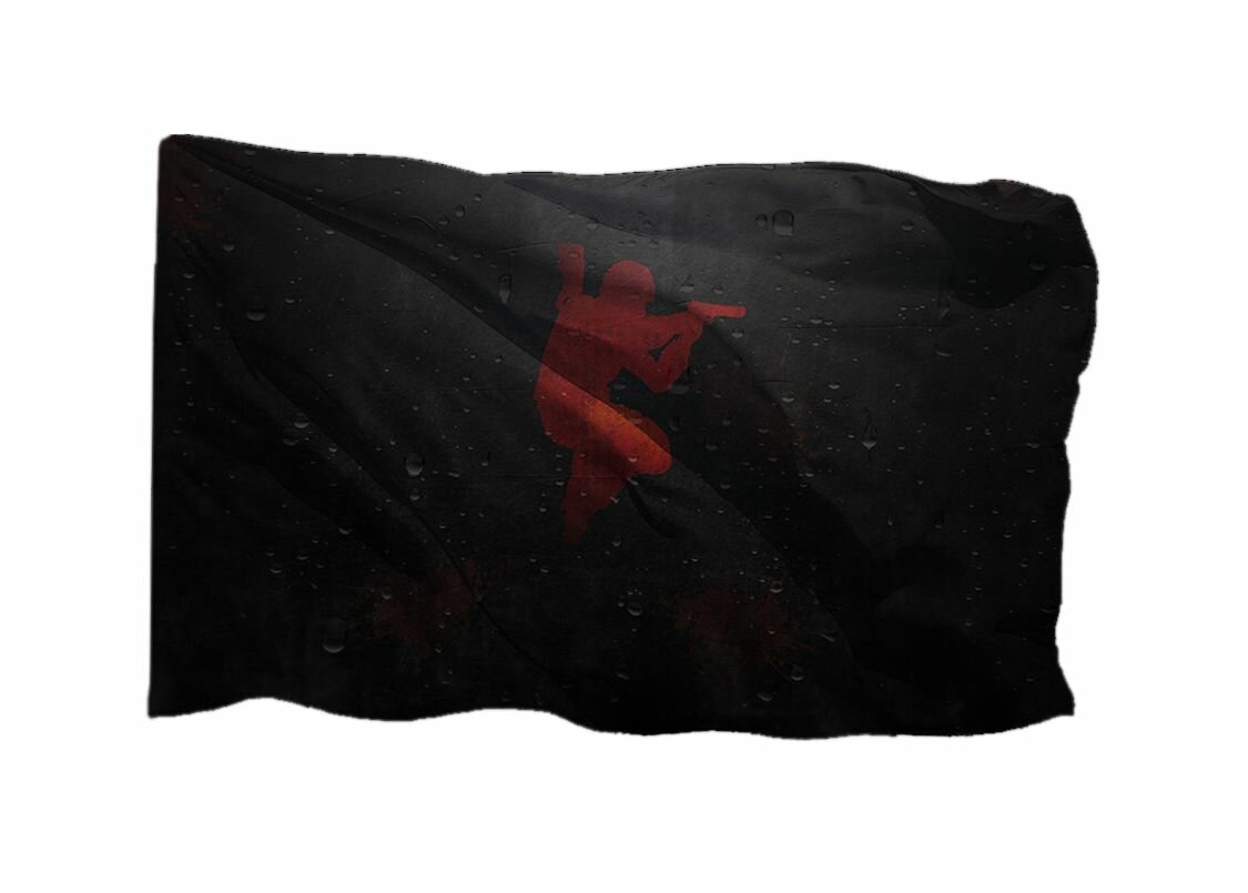 Флаг CS КС Контр Страйк Counter Strike дождь 70х105 см на шёлке для ручного древка