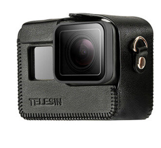 Черный кожаный чехол Telesin для GoPro HERO 5/6/7