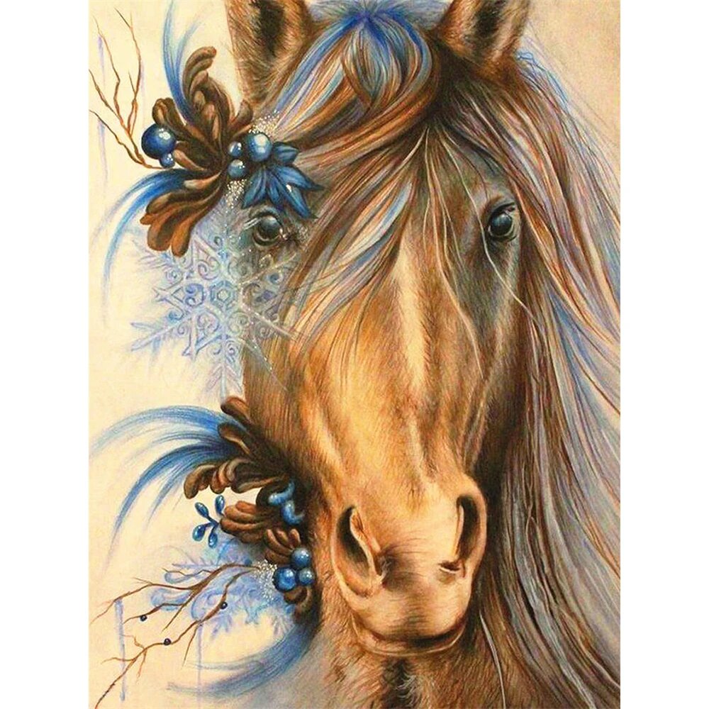 Вышивка крестиком Лошадь, 30x40 см, 11CT, хлопчатобумажные нити